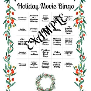 Romantic Holiday Movie Trope Bingo Card - Etsy
