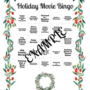 Romantic Holiday Movie Trope Bingo Card - Etsy
