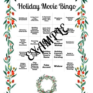 Romantic Holiday Movie Trope Bingo Card - Etsy