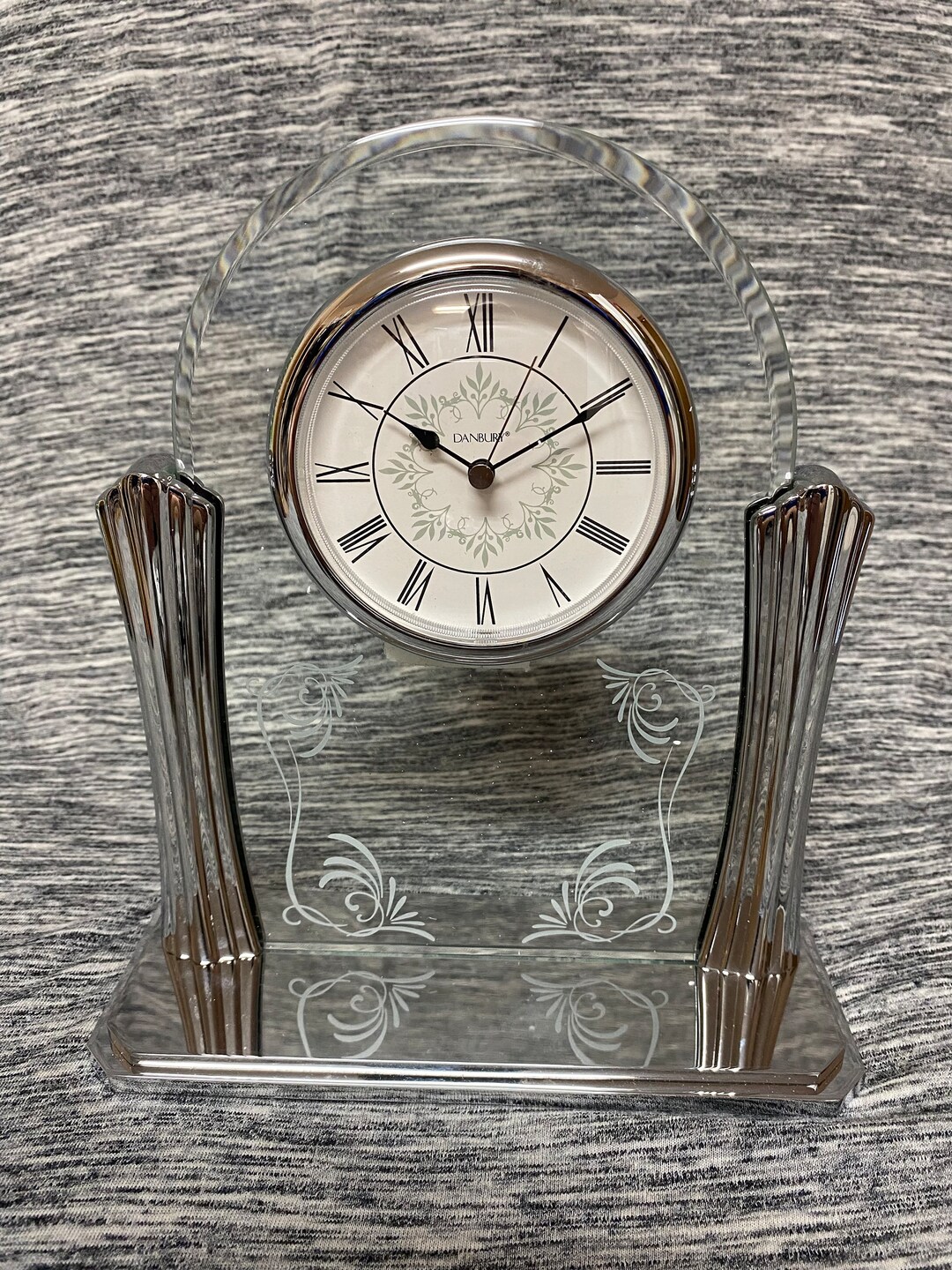 Things Remembered Glass Wedding Pendulum Clock, Original in Box New ...