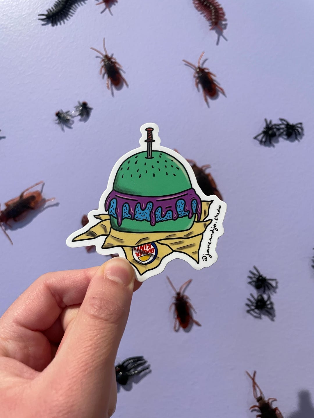 Horror Burger King Whopper Sticker | Quirky Fast Food Art | Monster ...