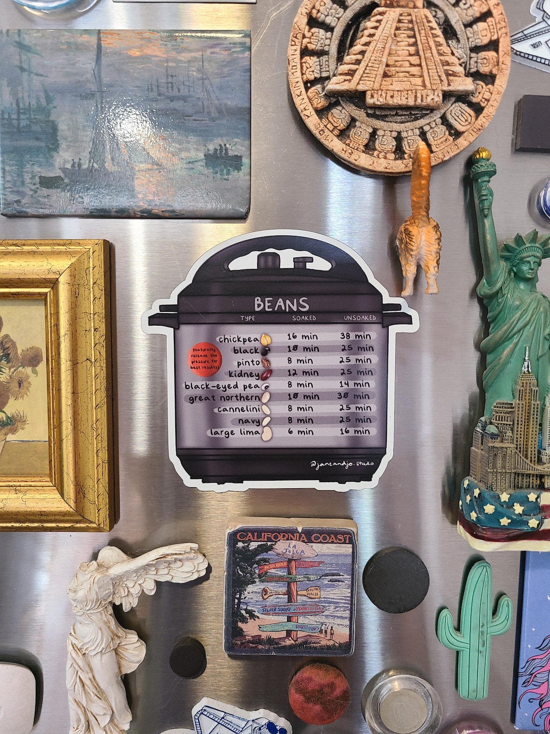 Instant Pot Beans Cooking Times Magnet | Soaked, Unsoaked | 4-inch ...