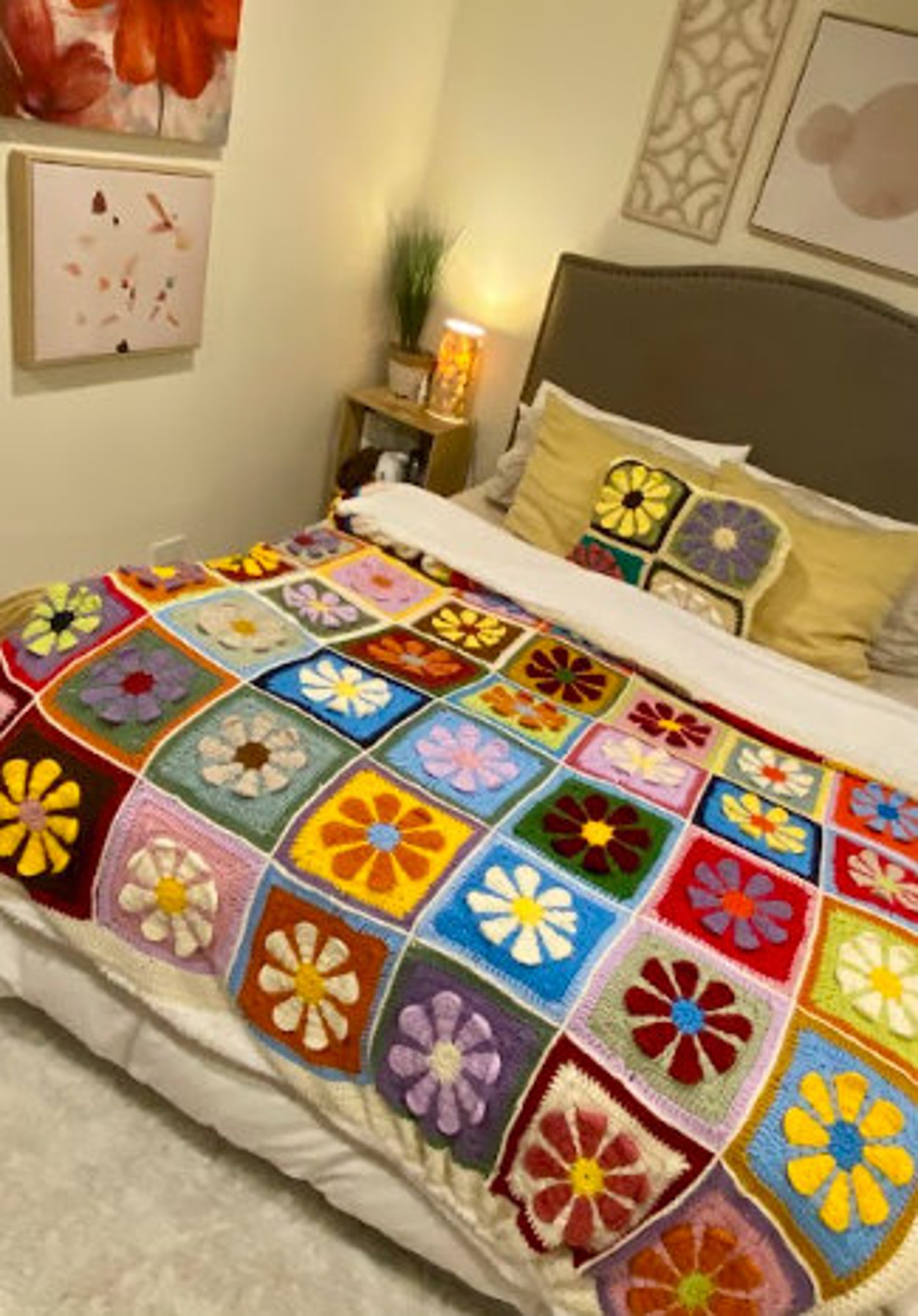 Crochet Daisy Throw Blanket - Etsy