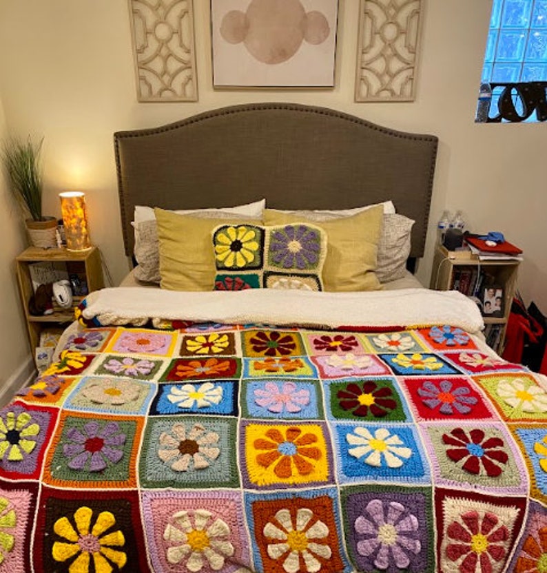 Crochet Daisy Throw Blanket - Etsy