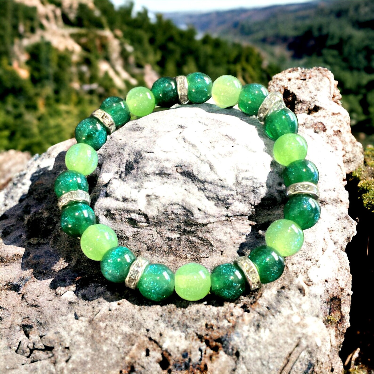 Emerald Shine - Natural Green Bead Bracelet - Etsy