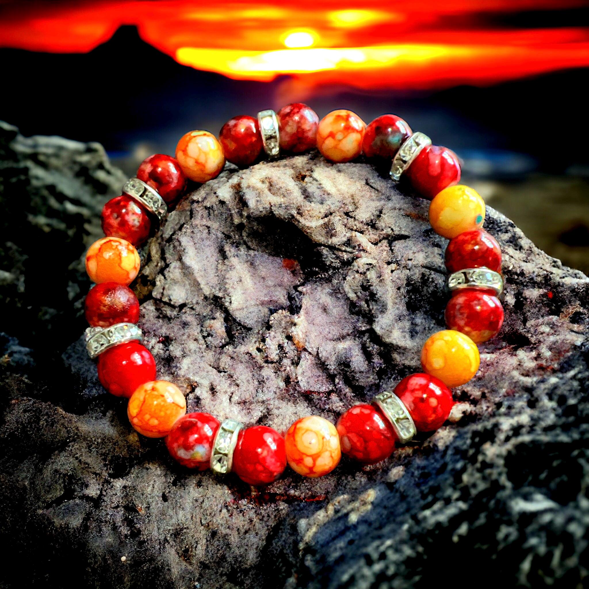 Sunset Valley - Earthy Sunset Bead Bracelet - Etsy