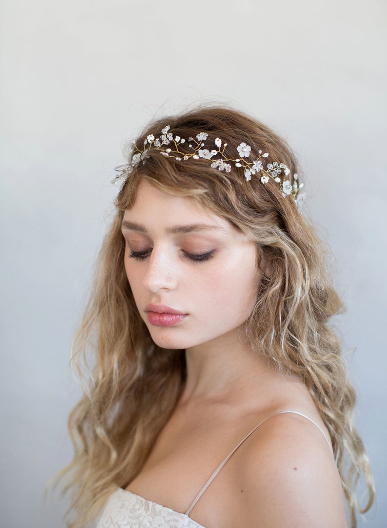 Bridal Hair Vine Miss Elle Blossom Droplets Hair Vine Style 737 Made to ...