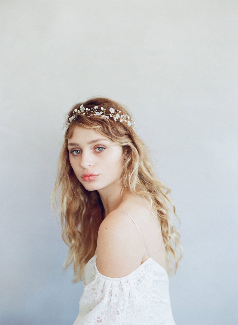 Bridal Hair Vine Miss Elle Blossom Droplets Hair Vine Style 737 Made to ...