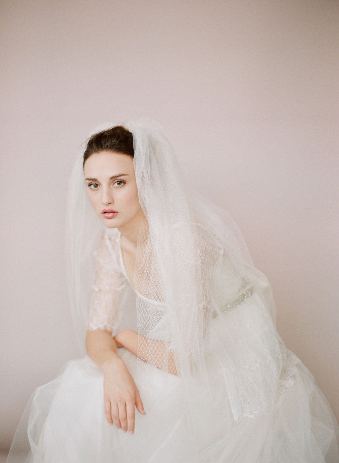 Bridal Train Veil Tulle and Russian Elbow Veil Style 426 Made to Order ...