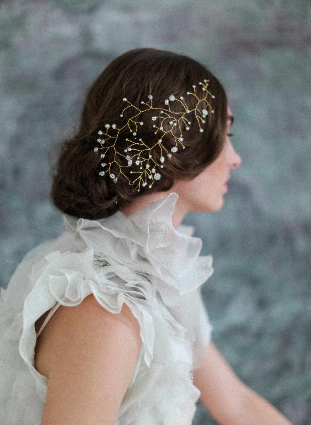 Bridal Hair Adornment - Floating Pearl and Bead Hair Wisp - Style 718 ...