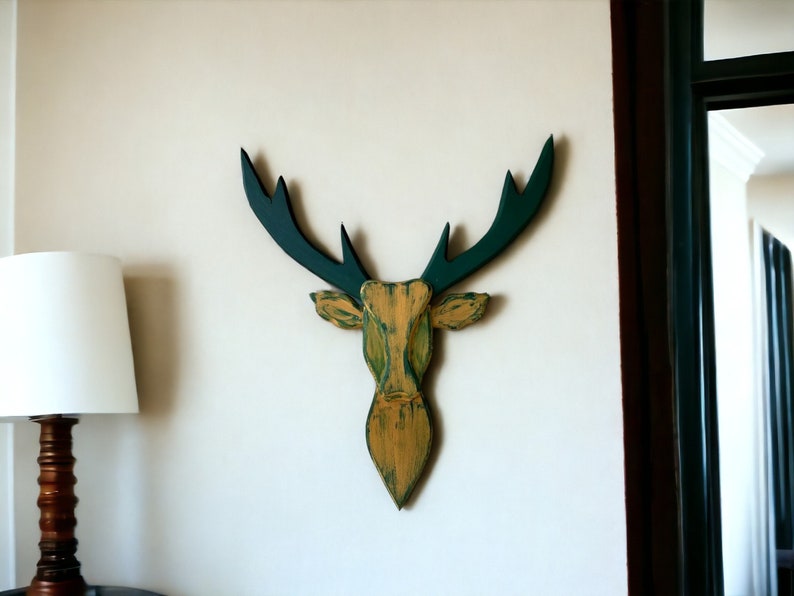 Handmade Deer Head Art ,deer Head Wall Hanging ,wooden Animal Wall Art ...