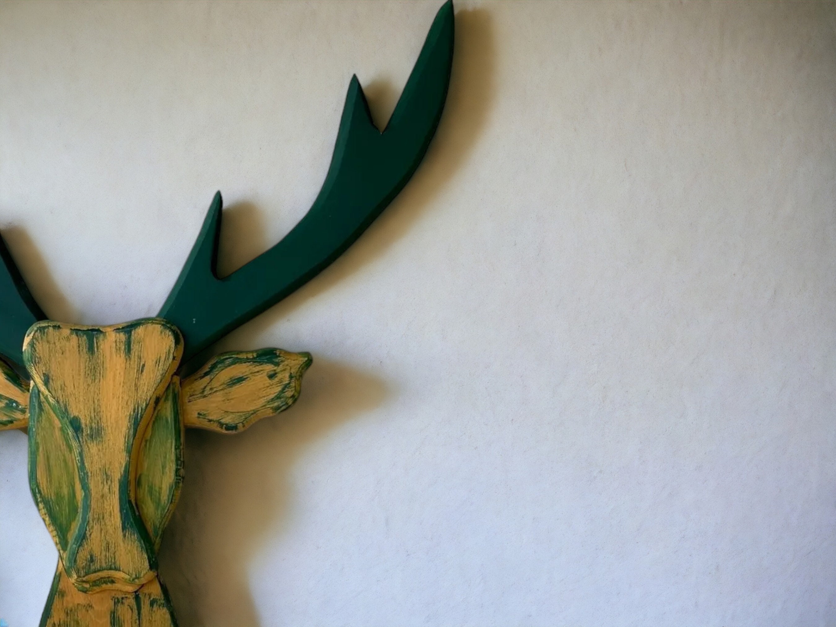 Handmade Deer Head Art ,deer Head Wall Hanging ,wooden Animal Wall Art ...