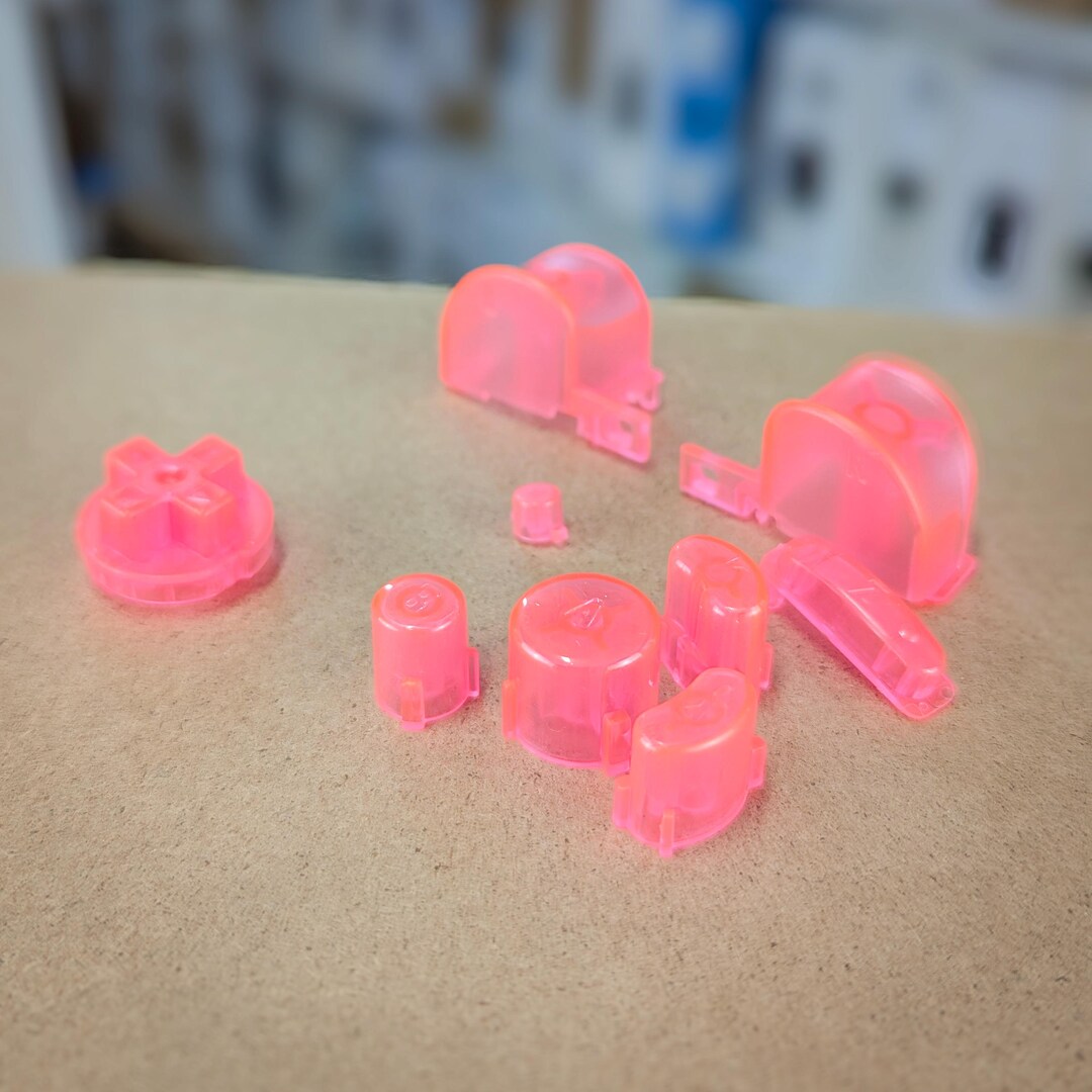 Transparent Pink OEM Buttons for Gamecube Controller, Personalized Left ...