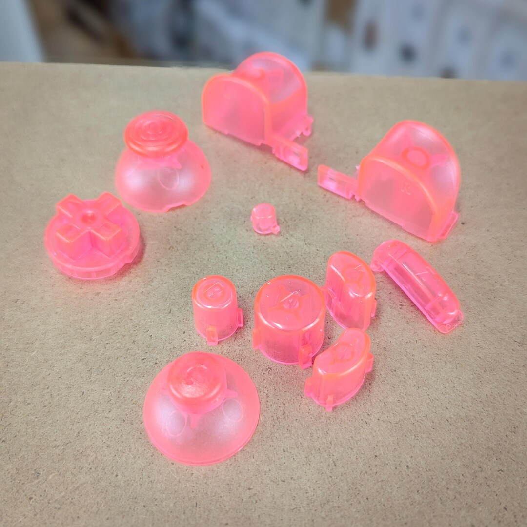 Transparent Pink OEM Buttons for Gamecube Controller, Personalized Left ...