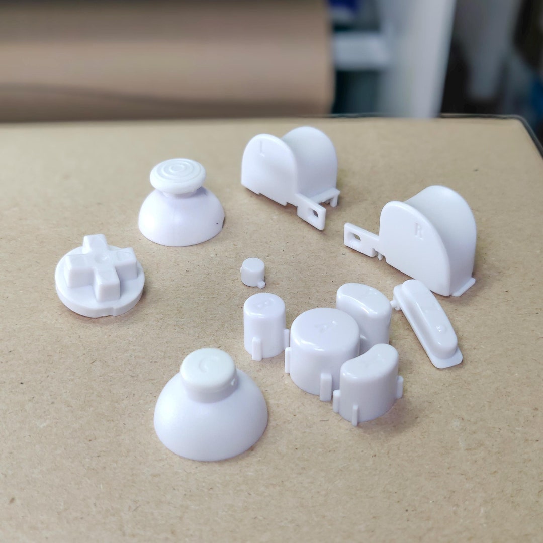 White Buttons and Rubber Sticks for Gamecube Controller, Personalized ...