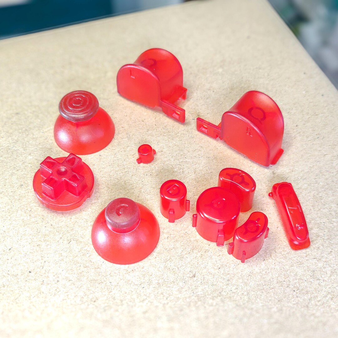 Modded Transparent Red ABS Buttons and Rubber Sticks for Gamecube ...