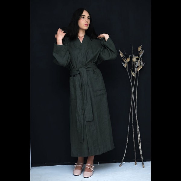 Linen Robe - Etsy