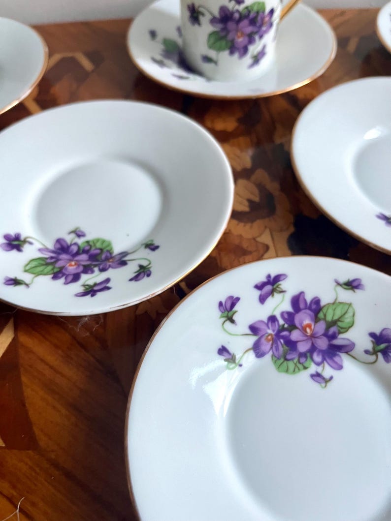 Limoges Porcelain Tea Set With Purple Floral Design - Etsy