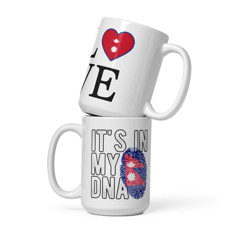 I Love Nepal 15oz Coffee Mug With Nepali Flag Print on Both Sides ...
