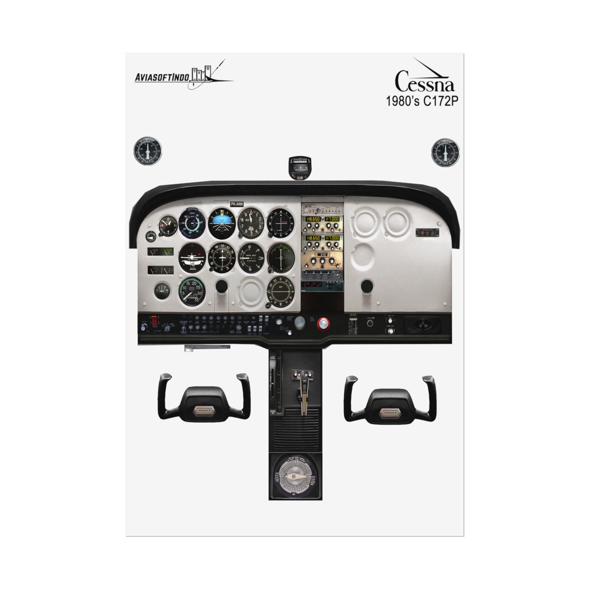 Cessna 172P Cockpit Poster, Cessna 172, 1980's Cessna 172, Cockpit ...