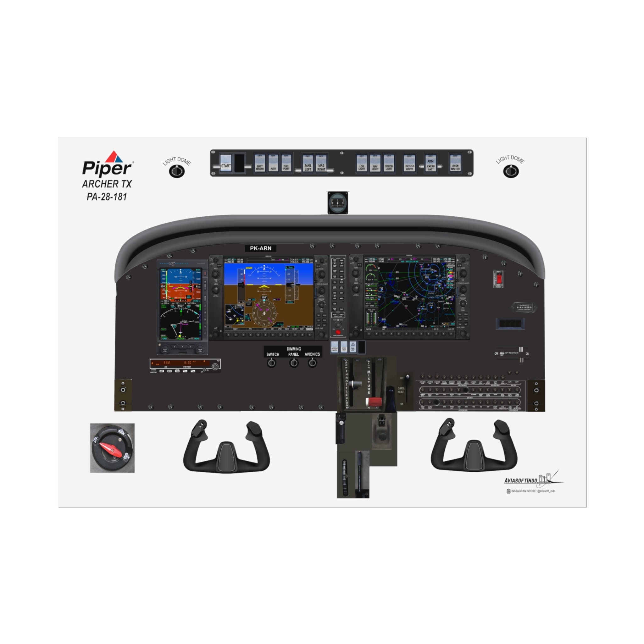 Piper Archer TX Cockpit Poster: Aviation Wall Art, Pilot Training - Etsy