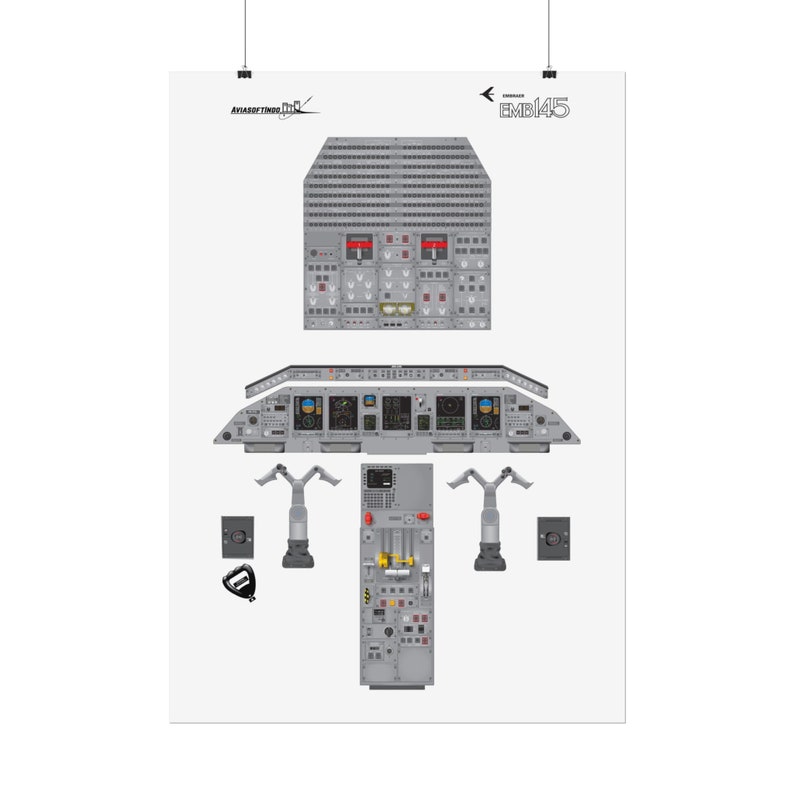 Embraer 145 Cockpit Rolled Posters - Etsy