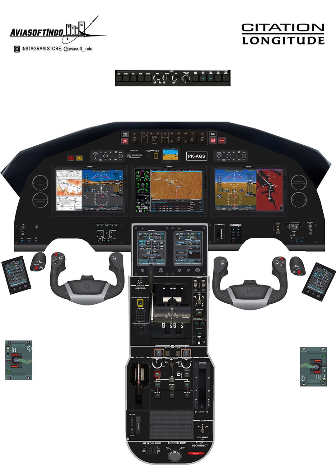 Cessna Longitude, Longitude Cessna , Cessna Citation Cockpit Poster ...