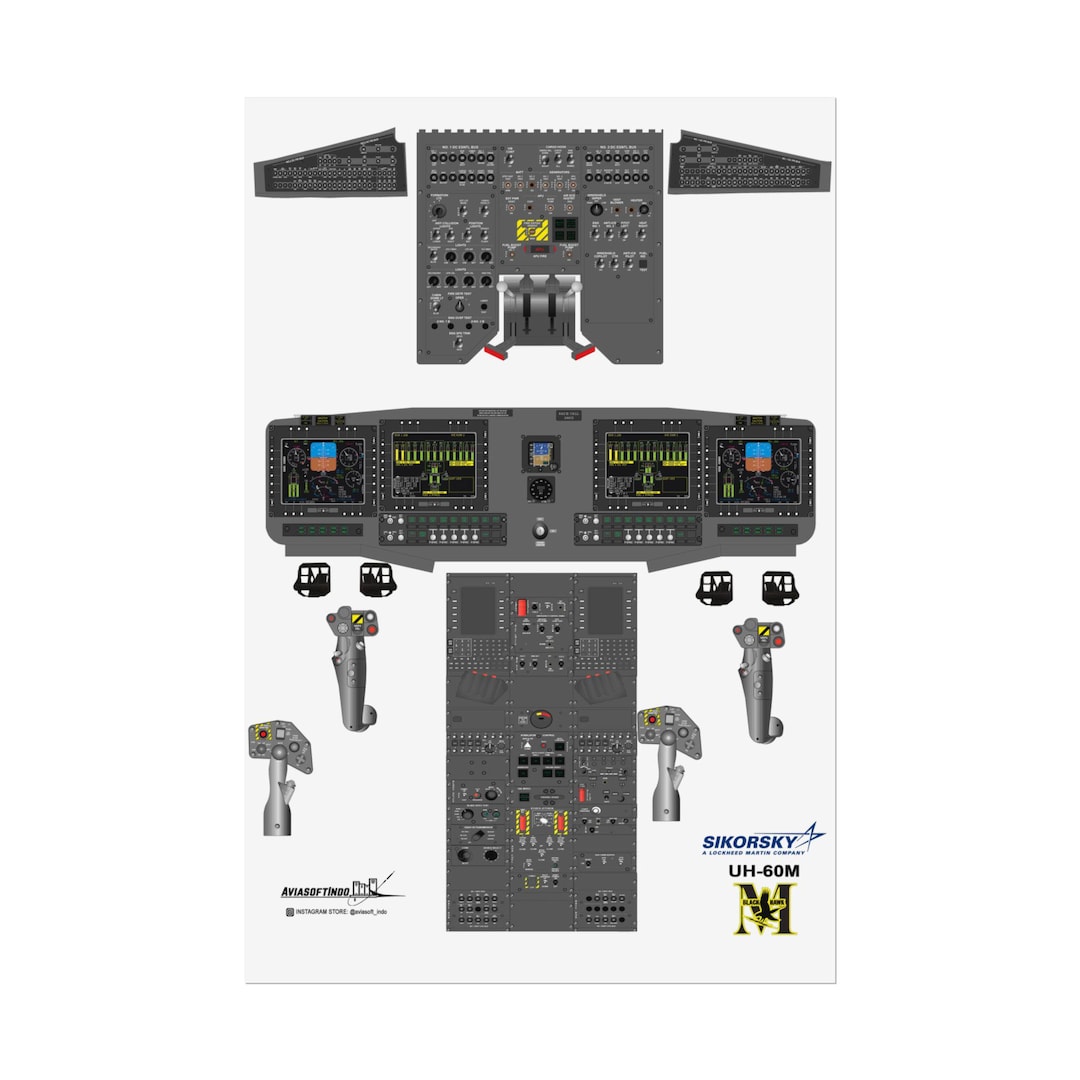 Sikorsky UH-60M Black Hawk Cockpit Poster for Pilots & Enthusiasts ...