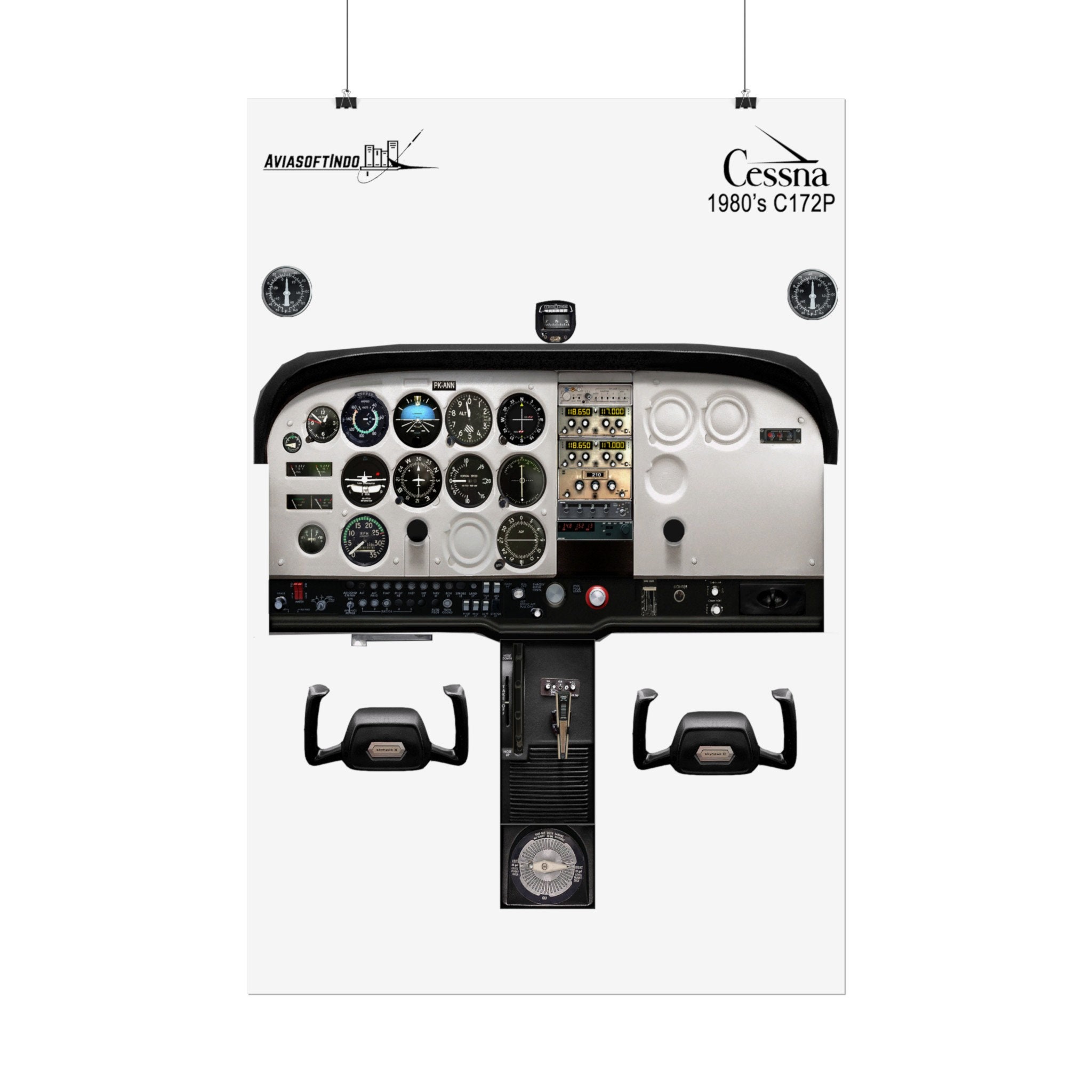 Cessna 172P Cockpit Poster, Cessna 172, 1980's Cessna 172, Cockpit ...