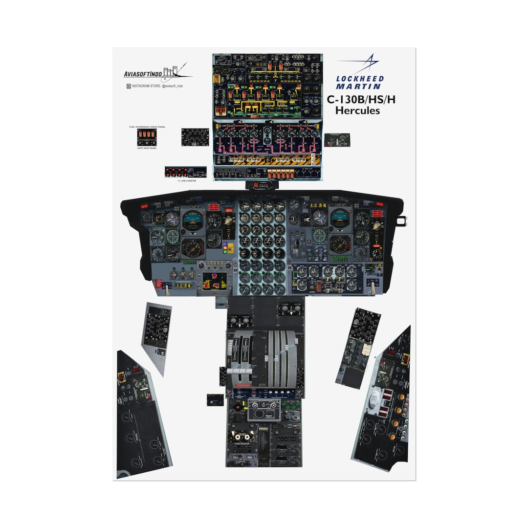C-130 Hercules Cockpit Poster: Aviation Enthusiast Art - Etsy