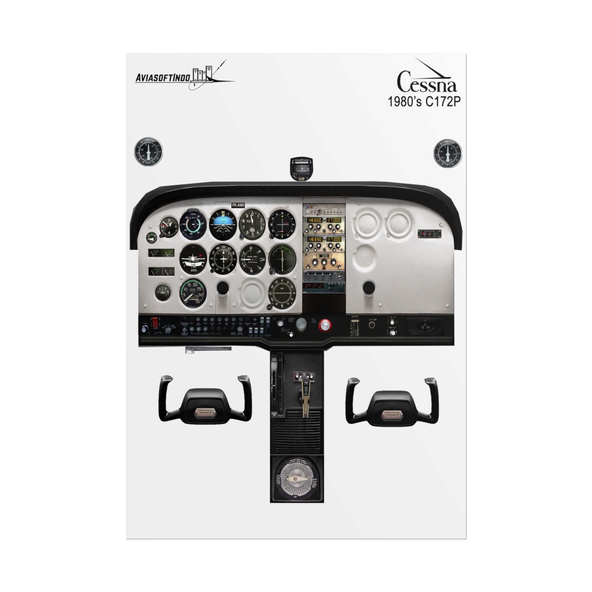 Cessna 172P Cockpit Poster, Cessna 172, 1980's Cessna 172, Cockpit ...