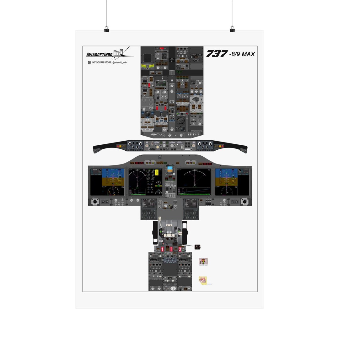 Boeing 737 MAX/B737MAX/ 737MAX/ Boeing MAX Cockpit Poster - Detailed ...