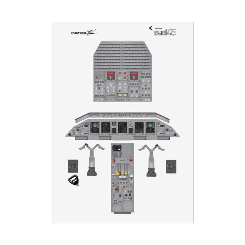 Embraer 145 Cockpit Rolled Posters - Etsy