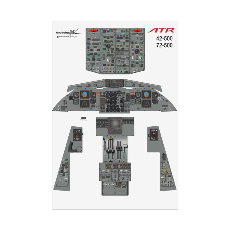 ATR 42-500 & ATR 72-500 Cockpit Poster Rolled Posters | Cockpit ...