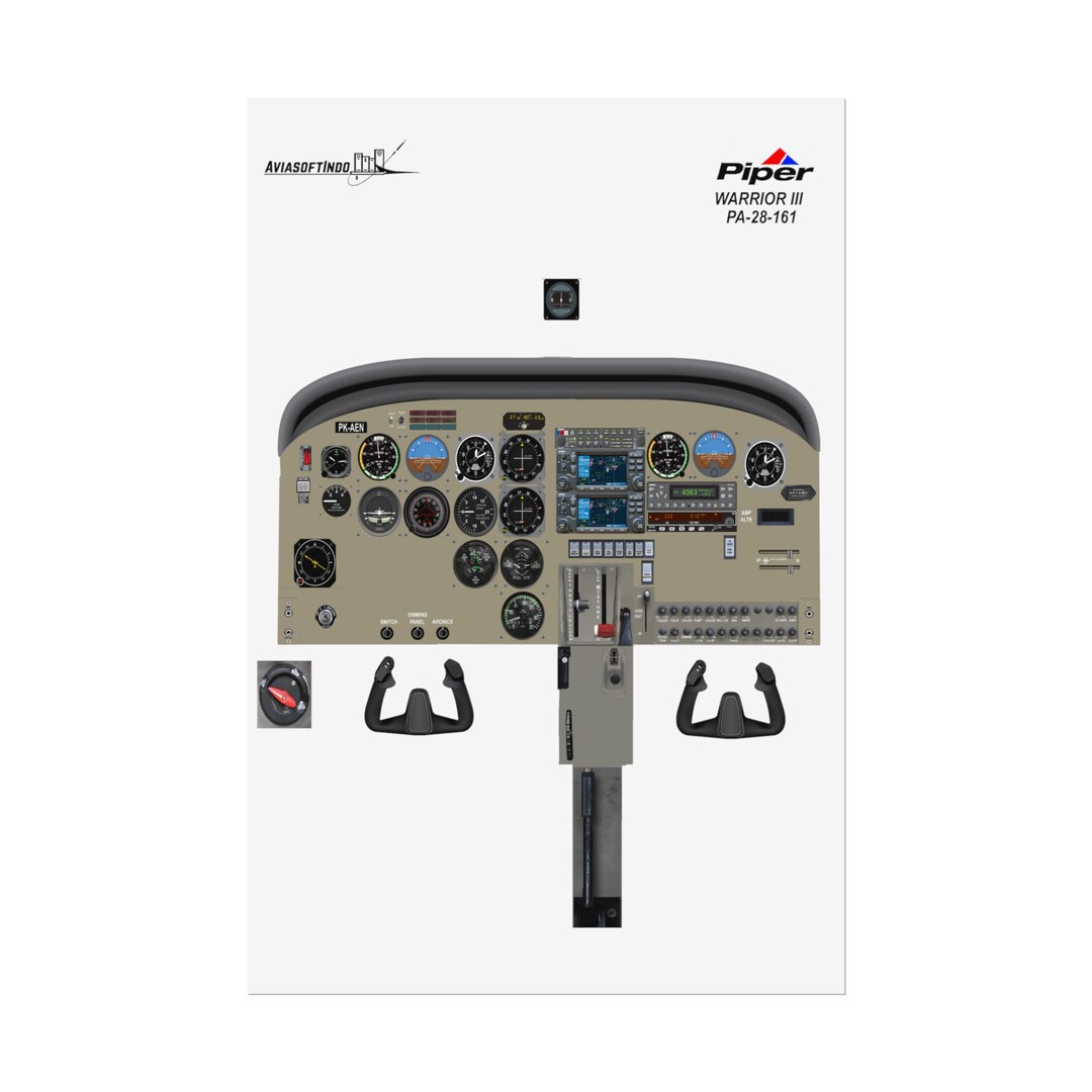 Piper Warrior III Cockpit Poster, Warrior III , Warrior 3 , Piper ...