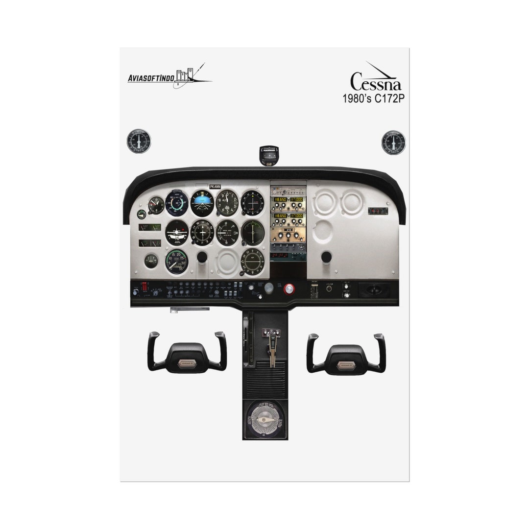Cessna 172P Cockpit Poster, Cessna 172, 1980's Cessna 172, Cockpit ...