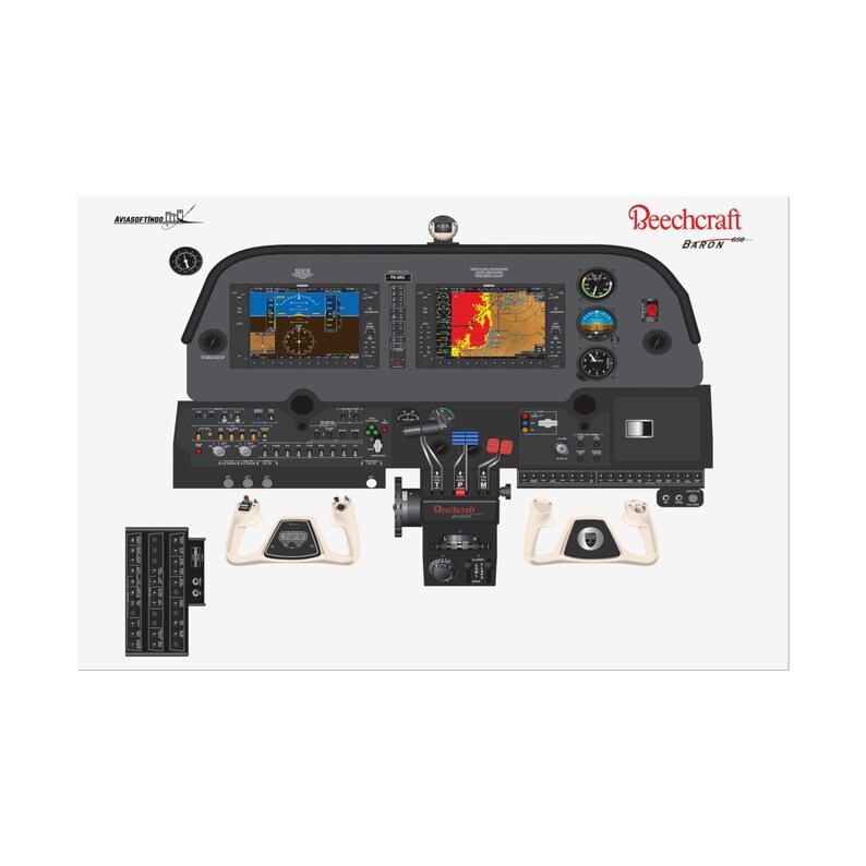 Beechcraft Baron , Baron, Baron G58, Baron G1000 Cockpit Rolled Posters ...