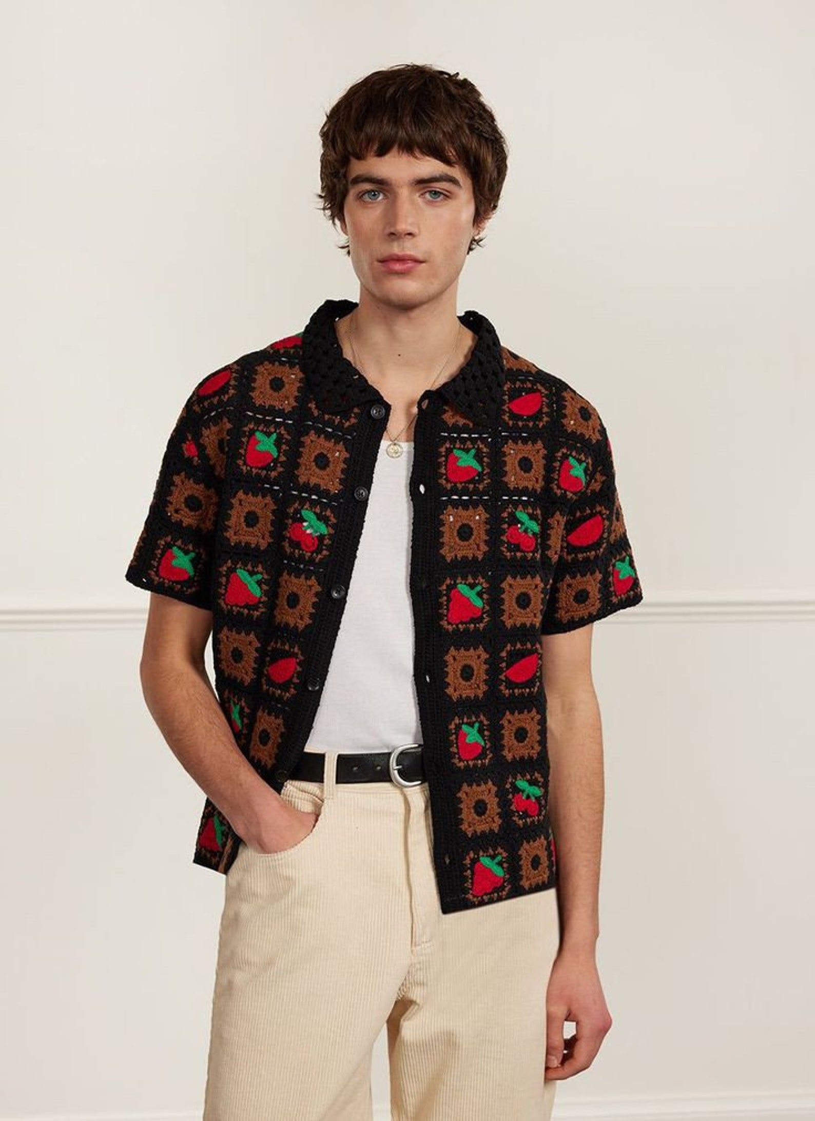 MENS CROCHET SHIRT Beach Holiday Shirt Best Gift for Husband Colorful ...