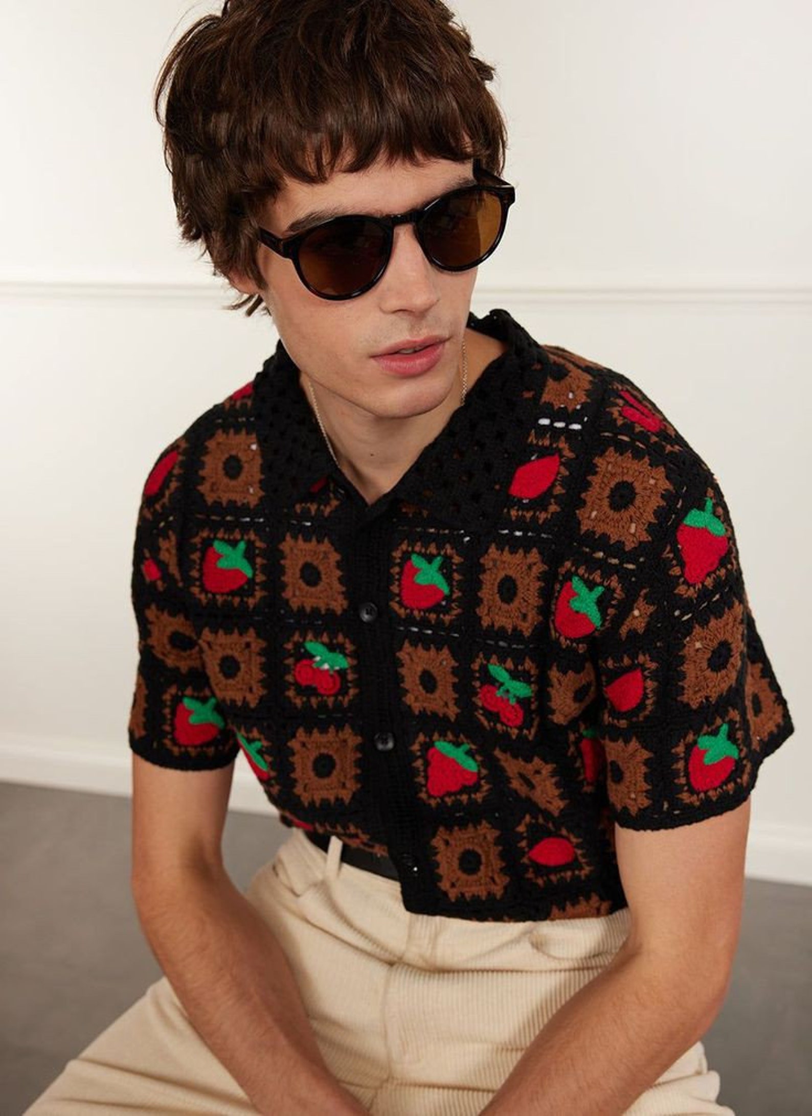 MENS CROCHET SHIRT Beach Holiday Shirt Best Gift for Husband Colorful ...