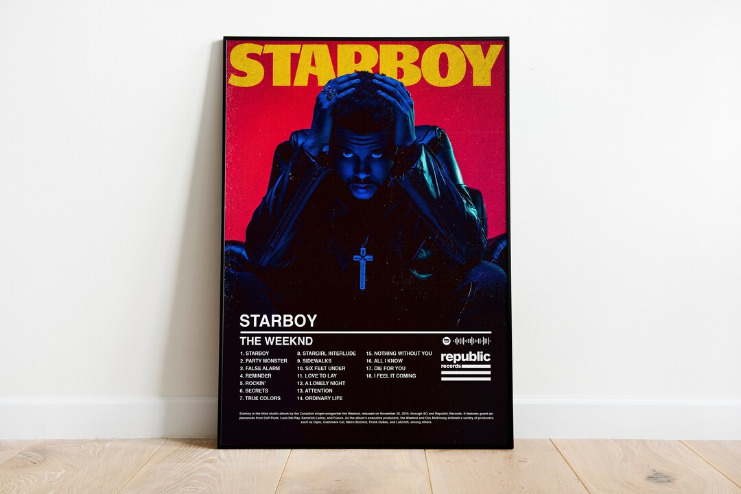 The Weeknd Starboy Album Cover Framed Poster - Etsy