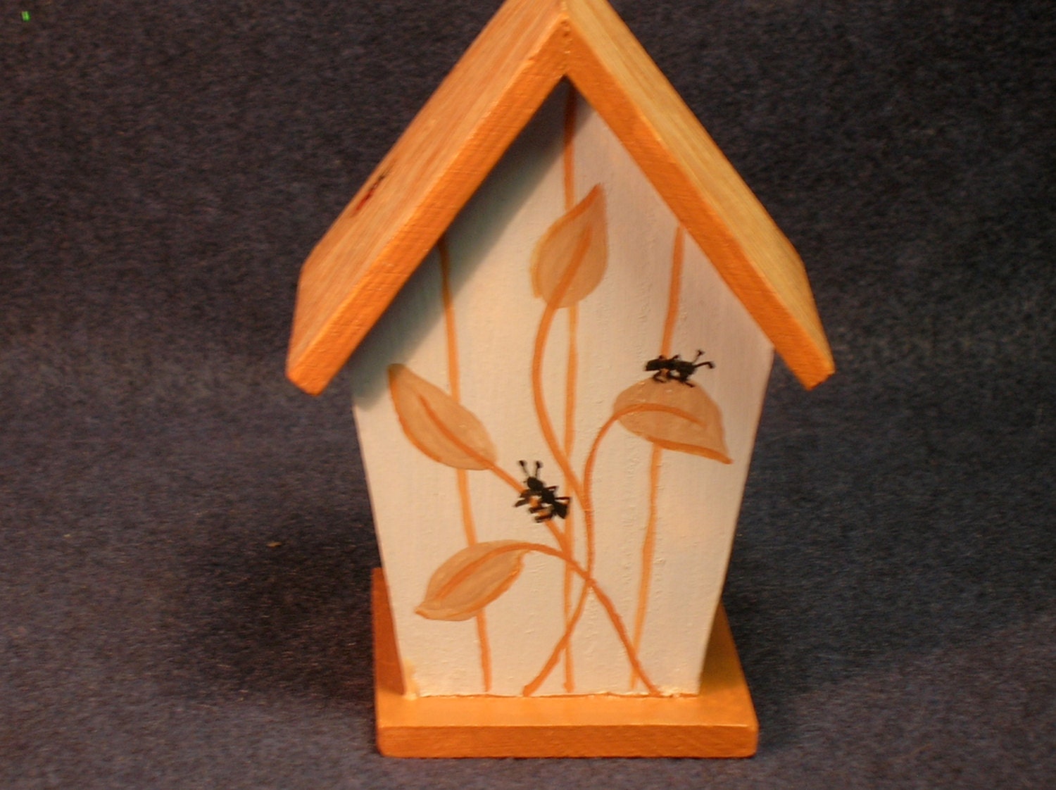 Ornamental Birdhouse With Ants and Ladybugs, Small Wooden Birdhouse ...