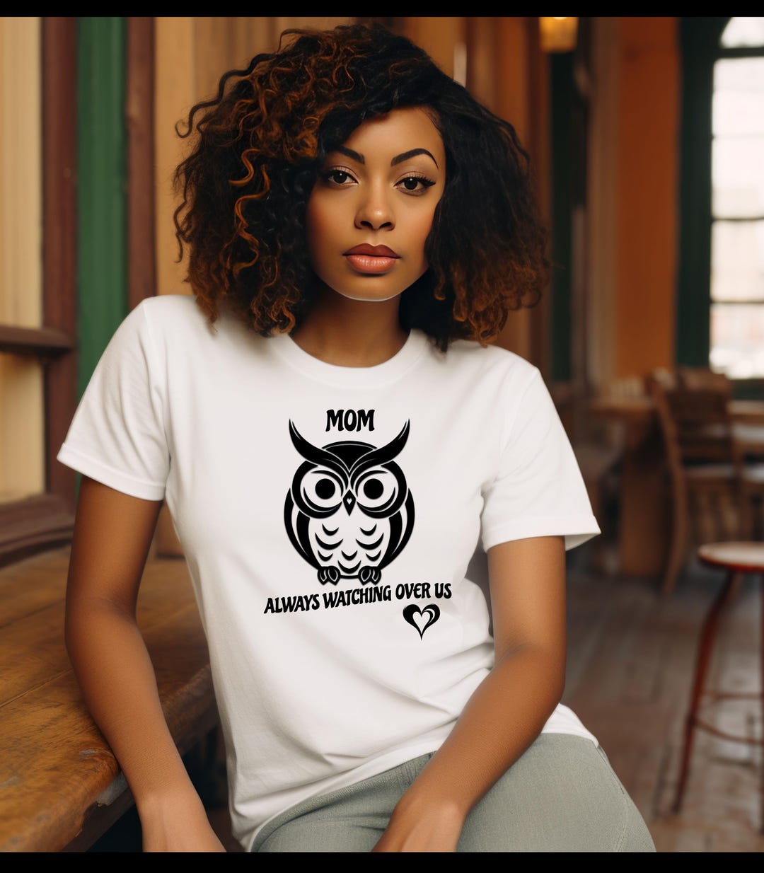 Mother's Day Owl Tee, Always Watching Over Us, Unisex Tee, Family Gift ...