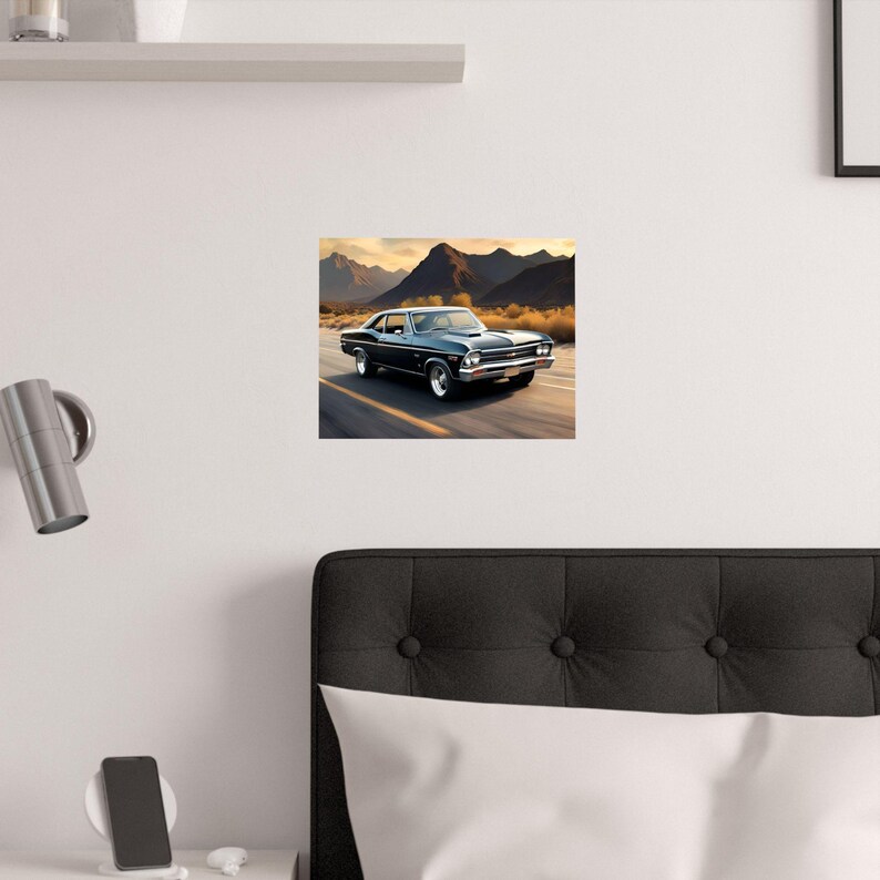 Satin Posters, Classic Chevy Cruising the Desert Roads, Vintage Wall ...