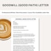 Goodwill (good Faith) Letter - Etsy