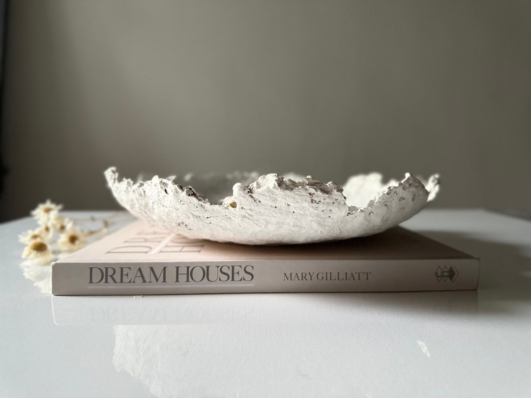 Wabi Sabi Paper Clay Bowl Minimalist Organic Decor Coffee Table Console ...