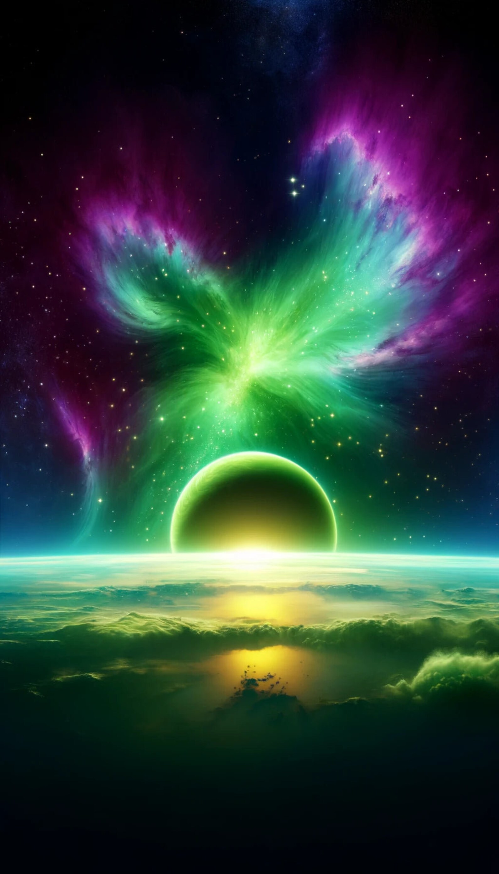 Green and Purple Supernova | Matte Canvas, Stretched, 0.75 - Etsy