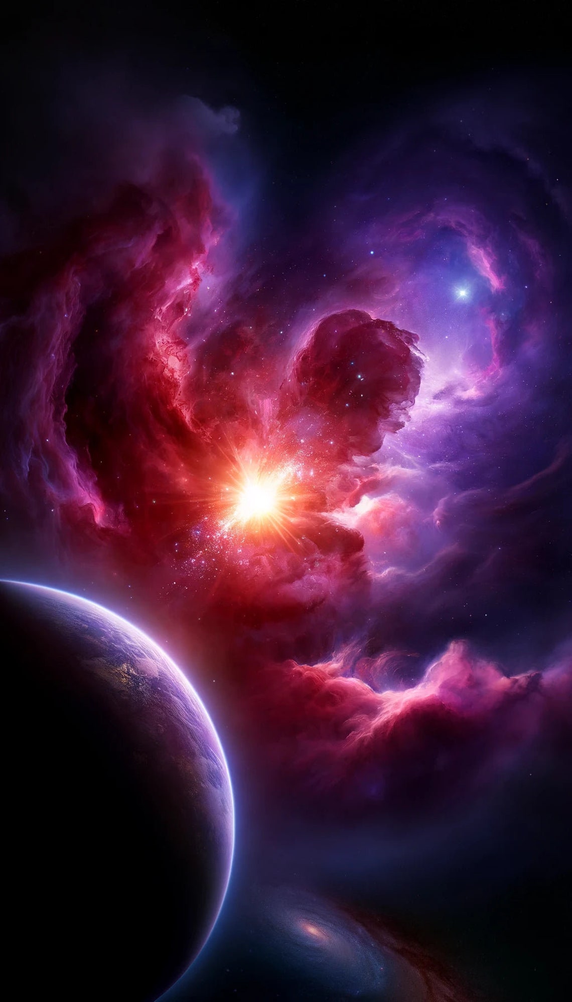 Red and Purple Supernova Matte Canvas, Stretched, 0.75 - Etsy