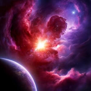 Red and Purple Supernova | Matte Canvas, Stretched, 0.75 - Etsy