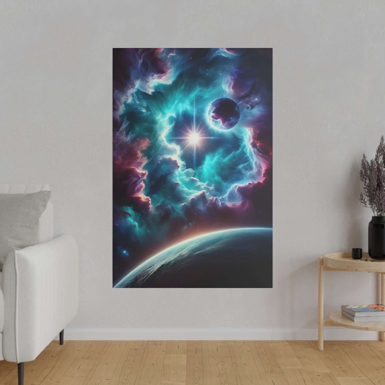 Purple and Cyan Supernova Vertical | Matte Canvas, Stretched, 0.75 - Etsy