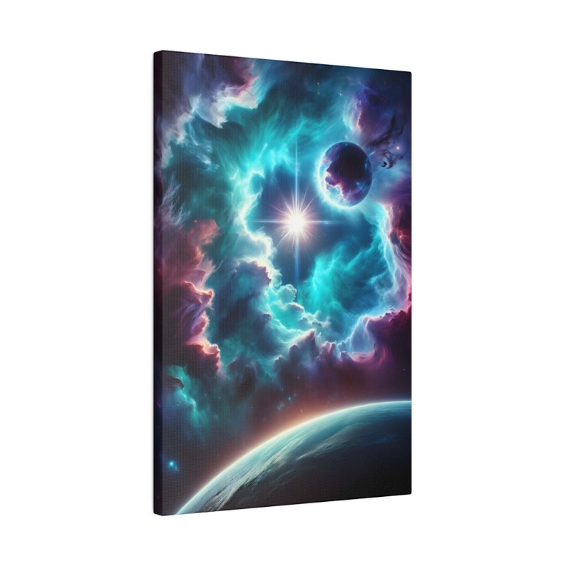 Purple and Cyan Supernova Vertical | Matte Canvas, Stretched, 0.75 - Etsy